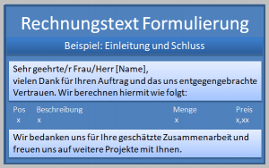 Formulierungen für Rechnungstexte - SuccessControl CRM