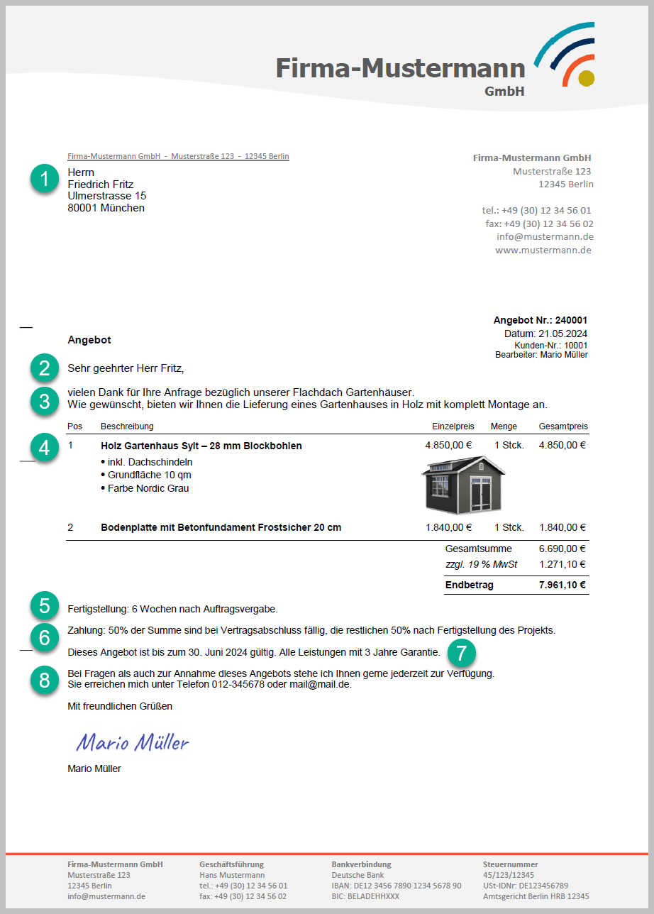 Angebot erstellen - so gelingt es mit den richtigen Formulierungen